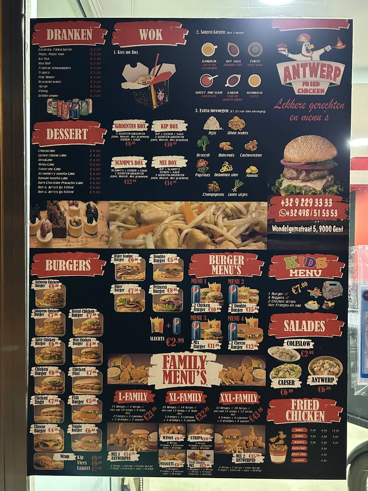 Menu at Antwerp Fried Chicken Gent, Ghent