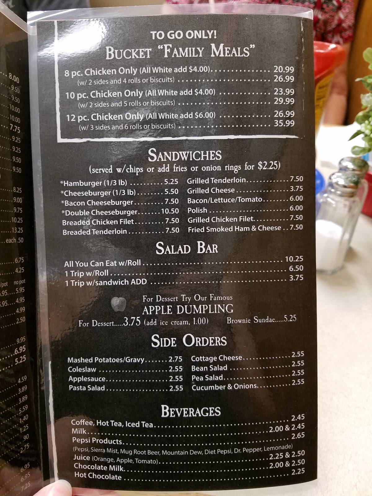 Menu at Apple Dumpling restaurant, Urbana