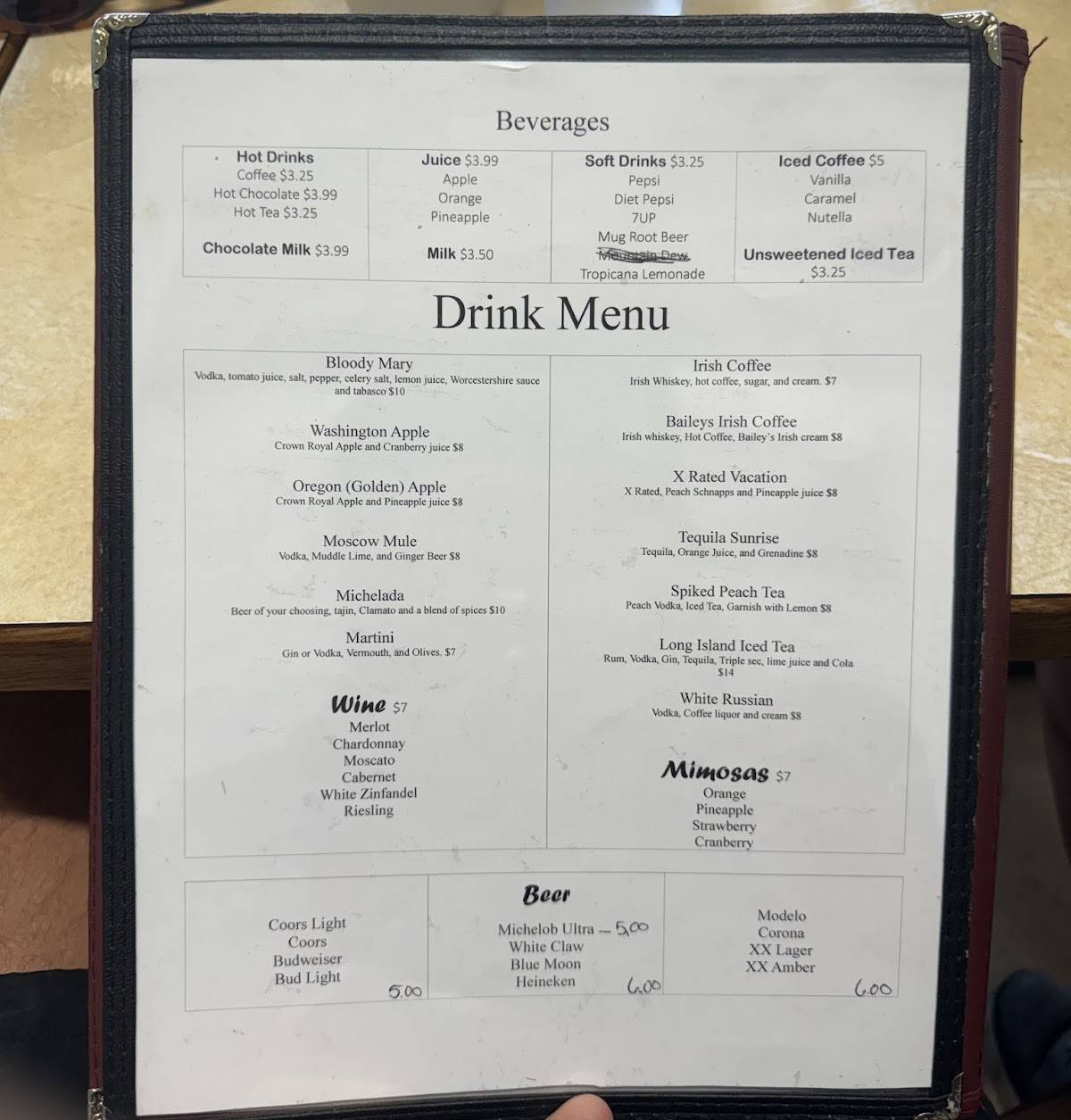 Menu at Apple street cafe, Omak