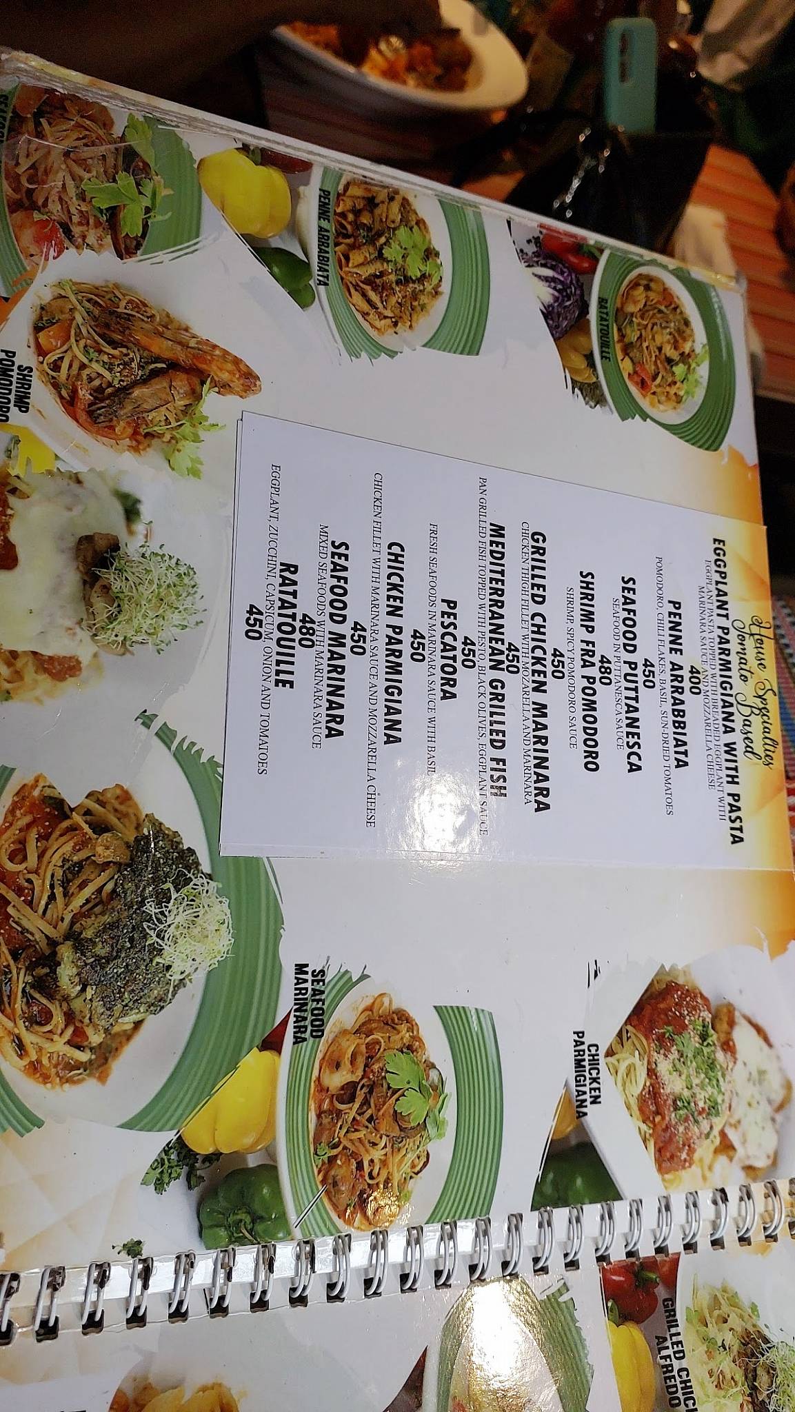 Menu at Arabela restaurant, Liliw
