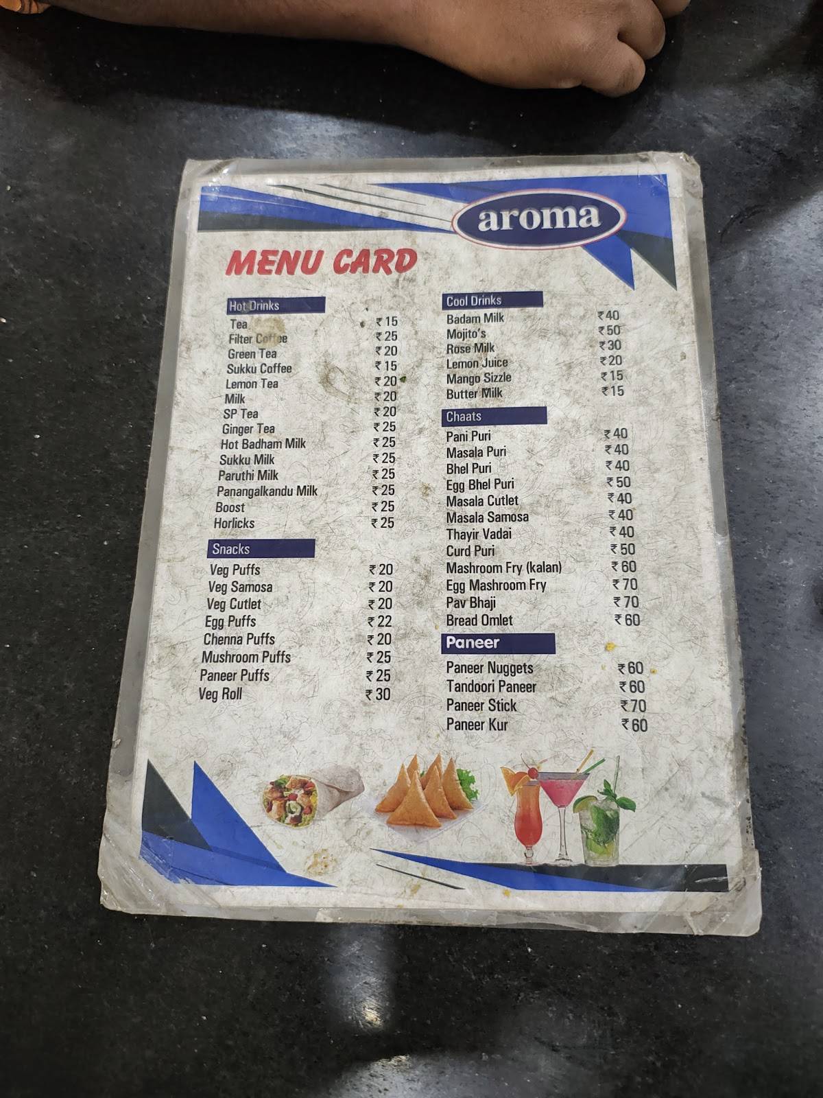 Menu at Aroma Bakery, Sulur