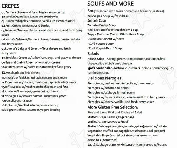 Menu at Around the World Cafe Bakery, Indialantic