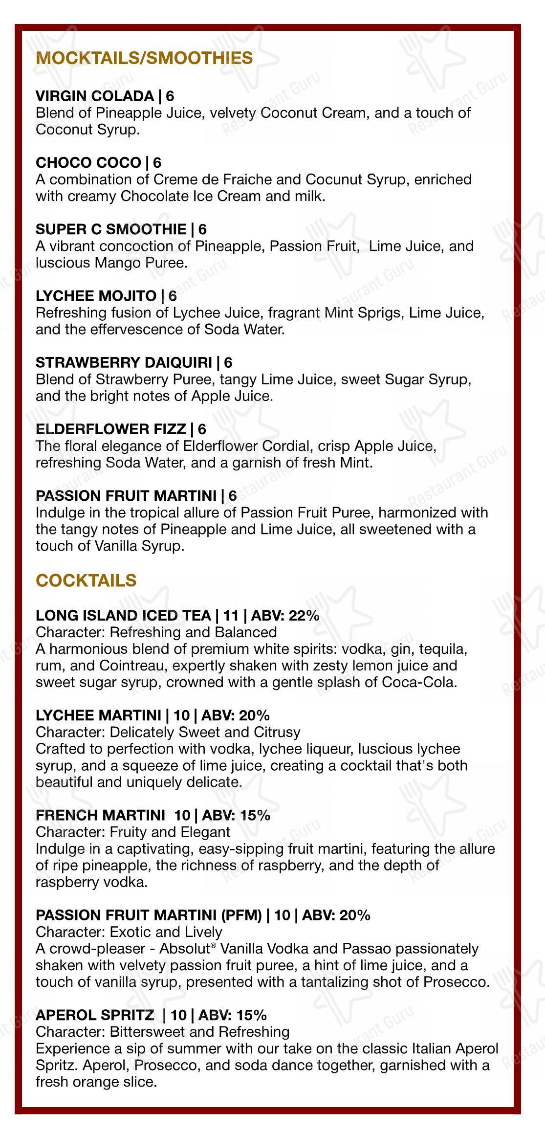 Menu at Assos restaurant, Dartford