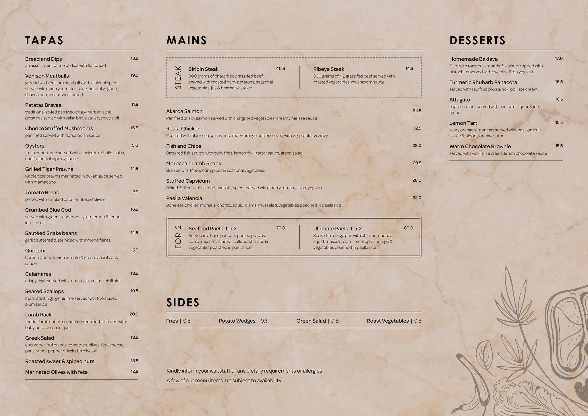 Menu at Astor Tapas Bar And Eatery, Auckland