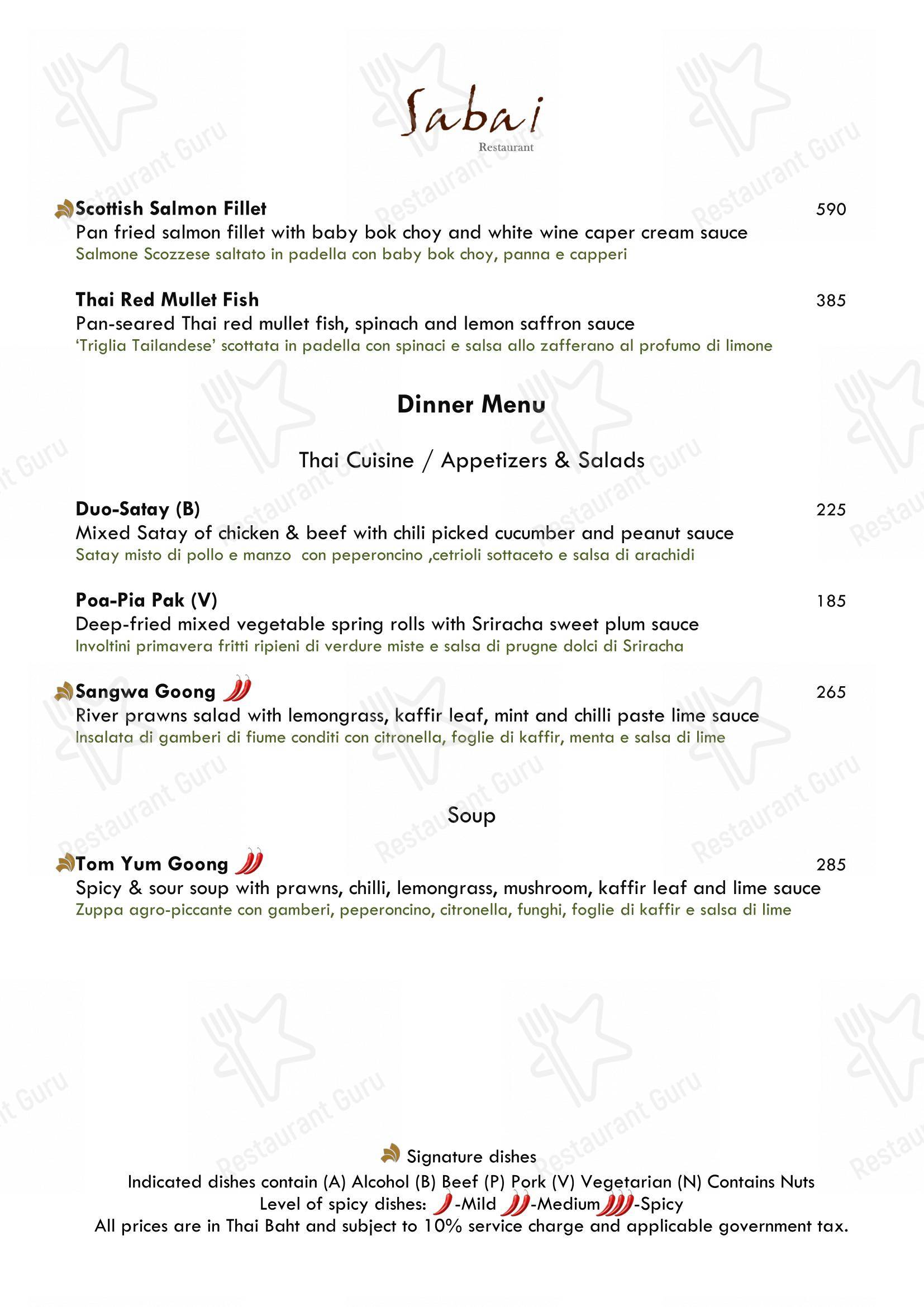 Menu at At Beach Bar & Restaurant - Samui, Ko Samui, 20 Moo2 Chaweng ...