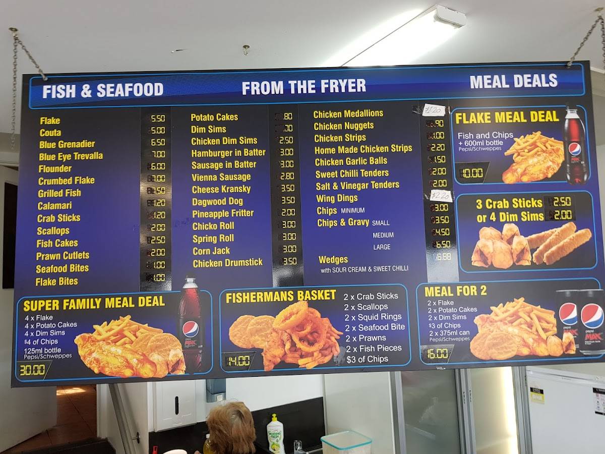 Menu at Atlantis Take Away fast food, Glenorchy