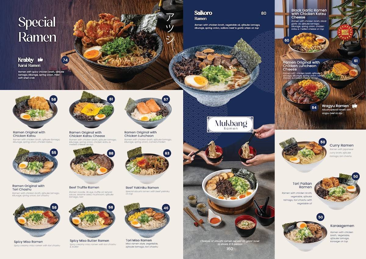 Menu at Atsushi restaurant, Semarang