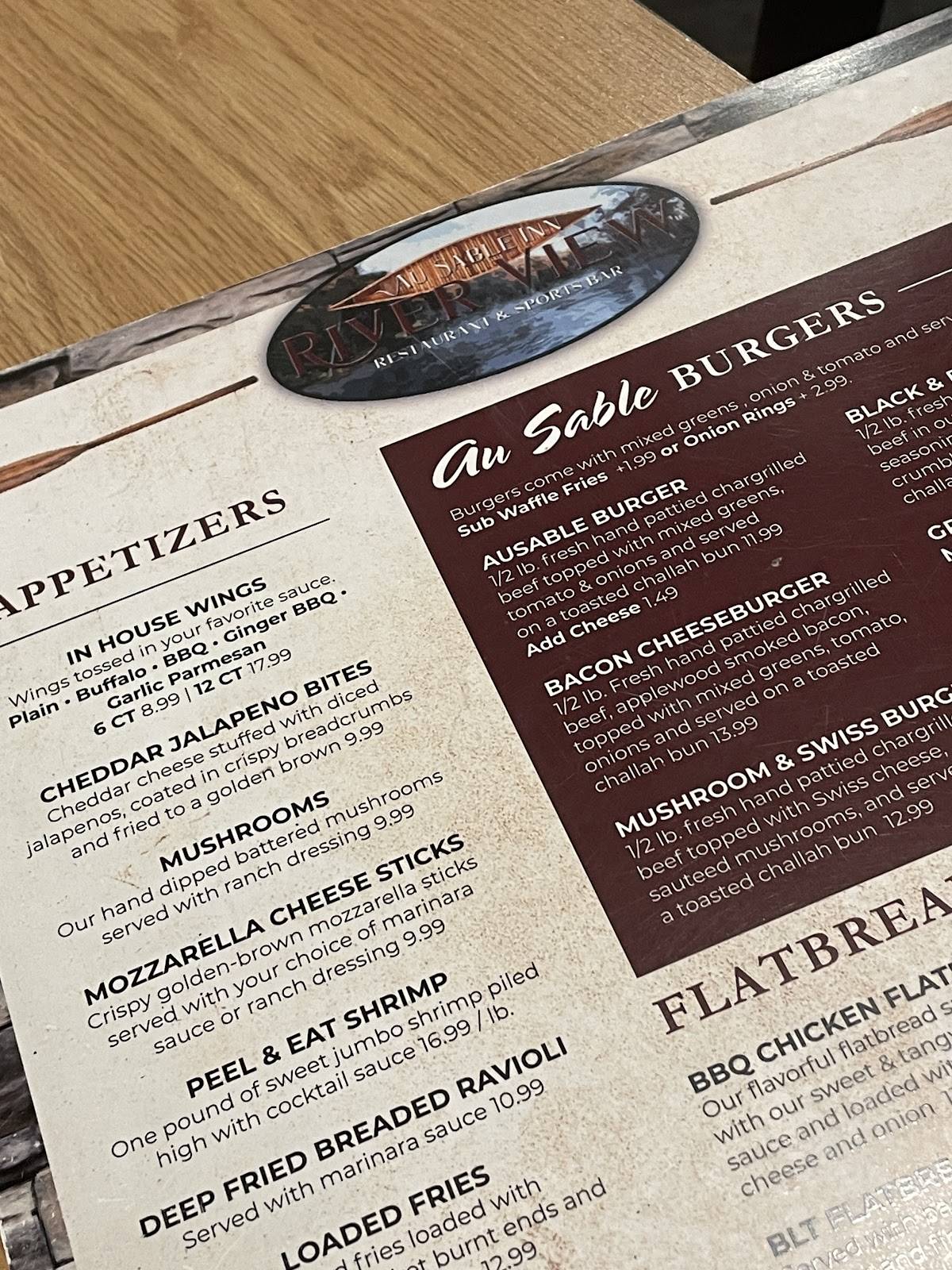 Menu at AuSable Inn Riverview Restaurant and Sports Bar, Oscoda Township