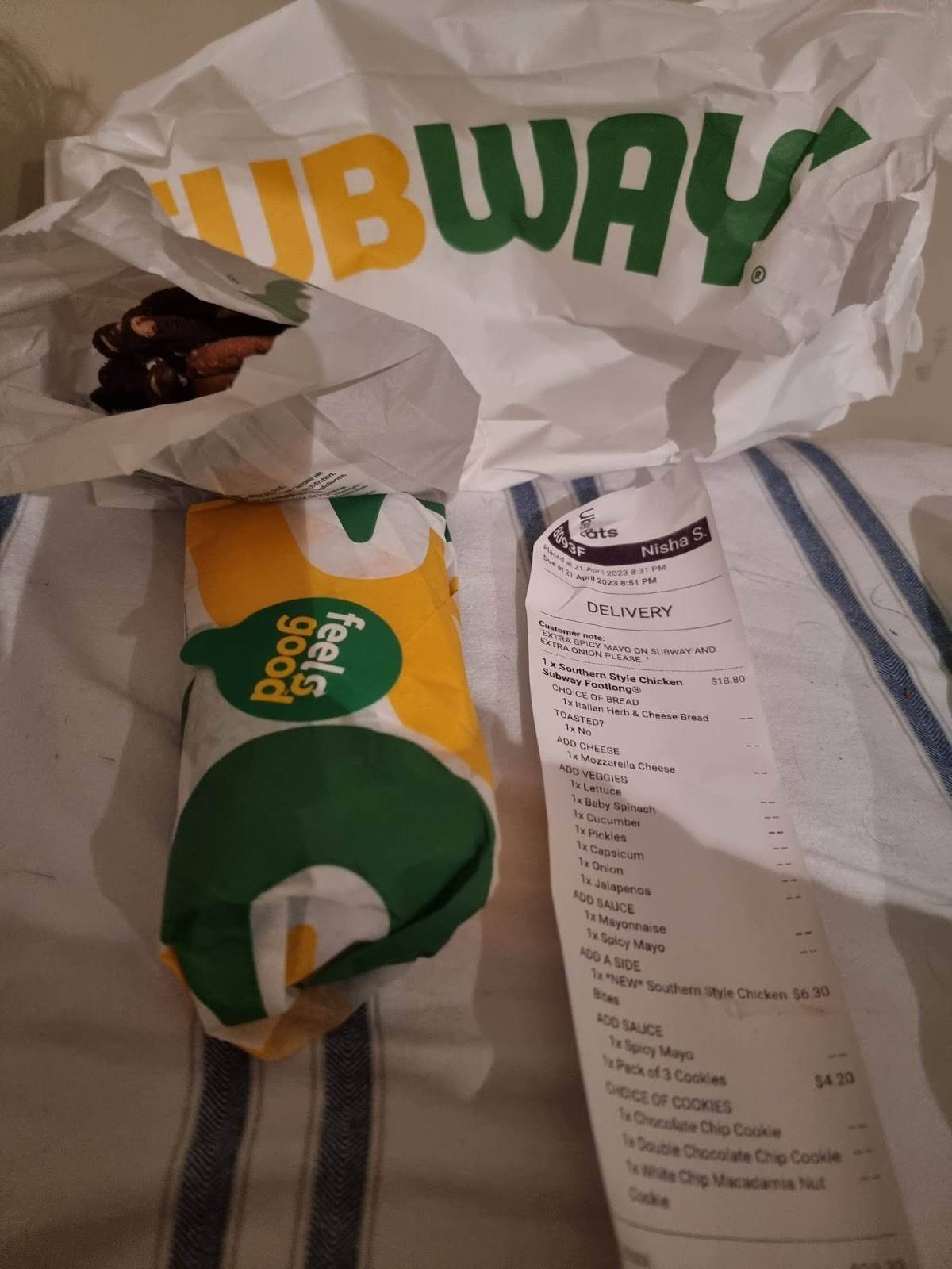 Menu at Subway restaurant, Auckland, Stoddard Retail Centre