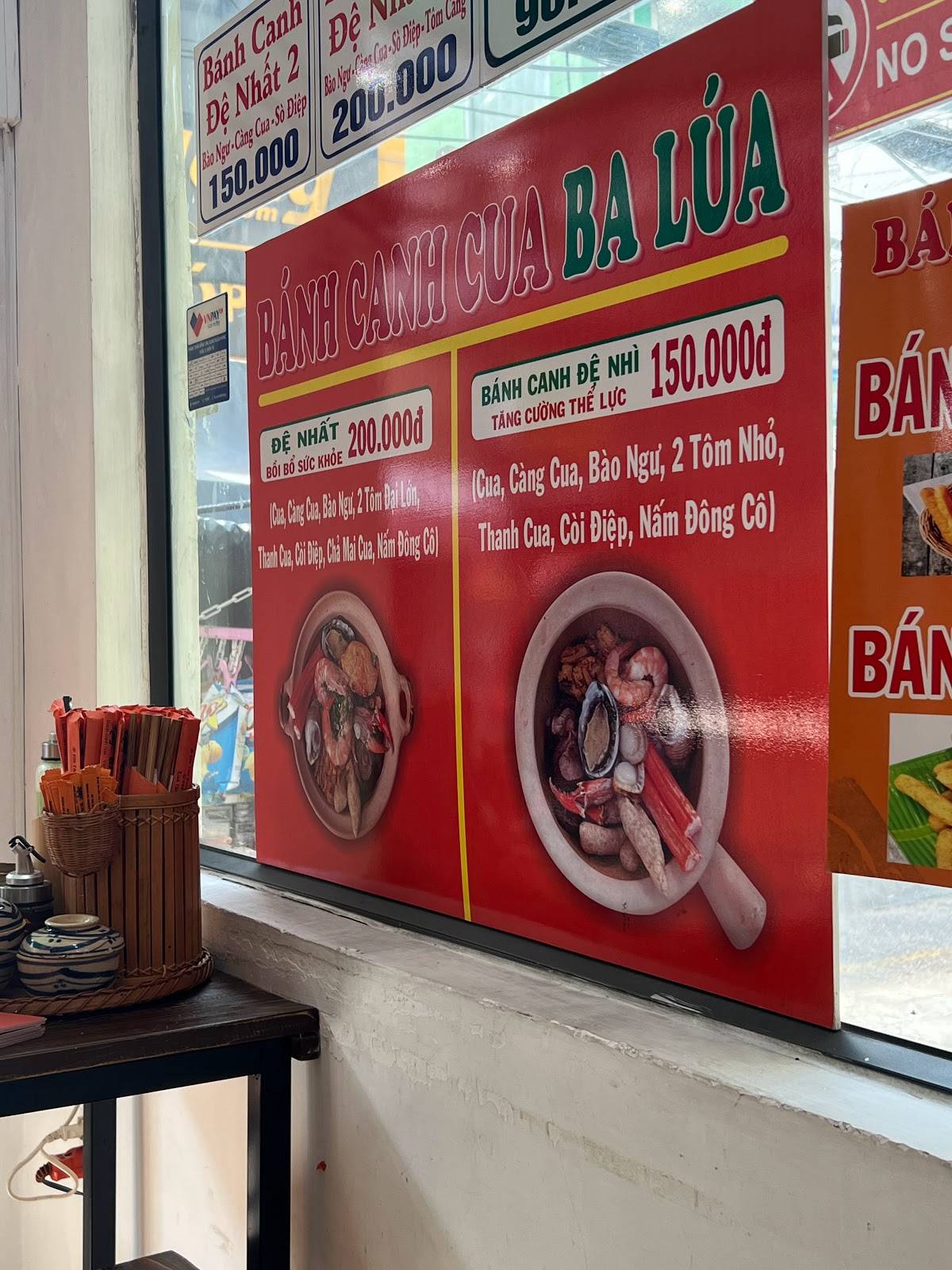 Menu at Bánh canh cua 206 Tôn Đản restaurant, Ho Chi Minh City