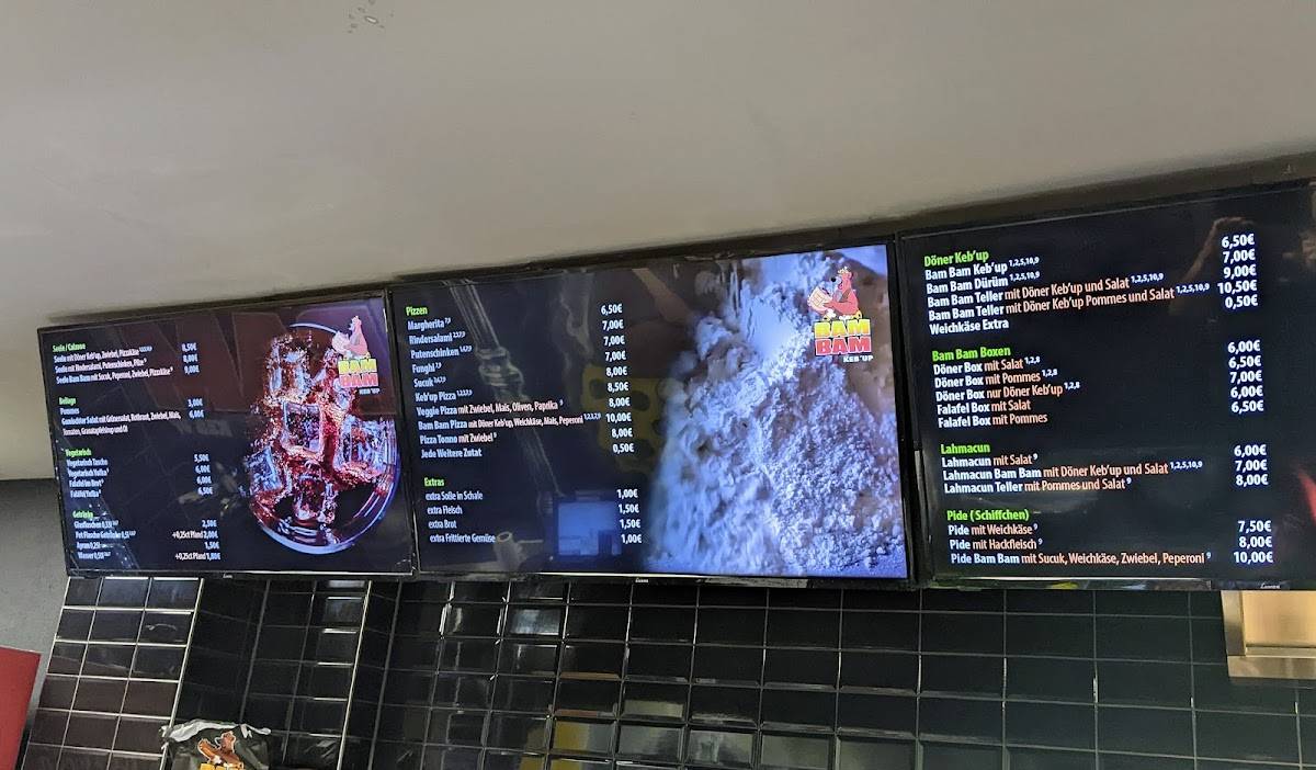 Speisekarte von BAM BAM keb‘Up Heilbronn - Döner Pizza Kebab Seele ...