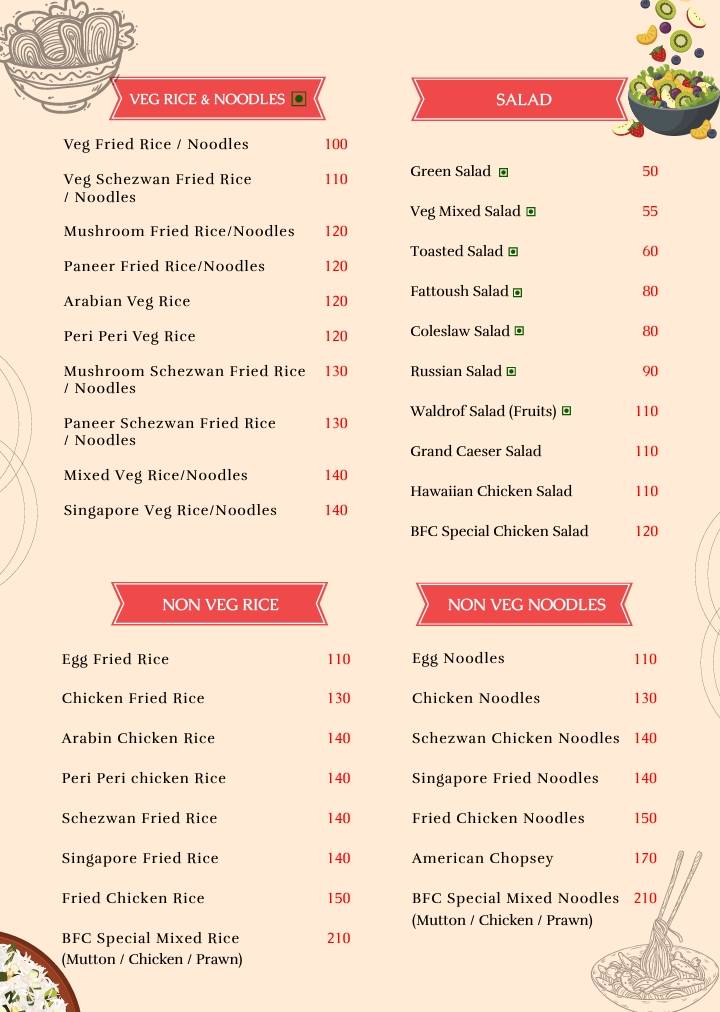 Menu at BANU FOOD COURT (BFC), Marthandam