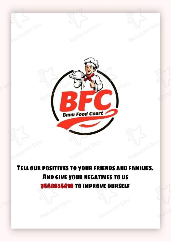Menu at BANU FOOD COURT (BFC), Marthandam