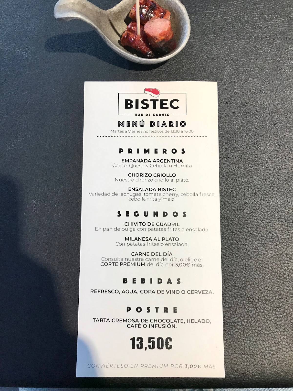 Carta de BAR DE CARNES (By BISTEC), Pozuelo de Alarcón