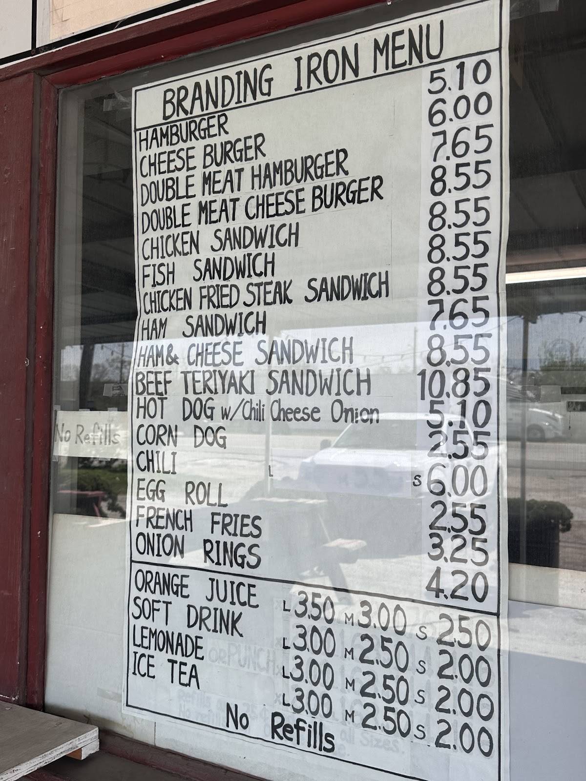 Menu at Branding Iron Hamburger BBQ, Houston, Hempstead Rd