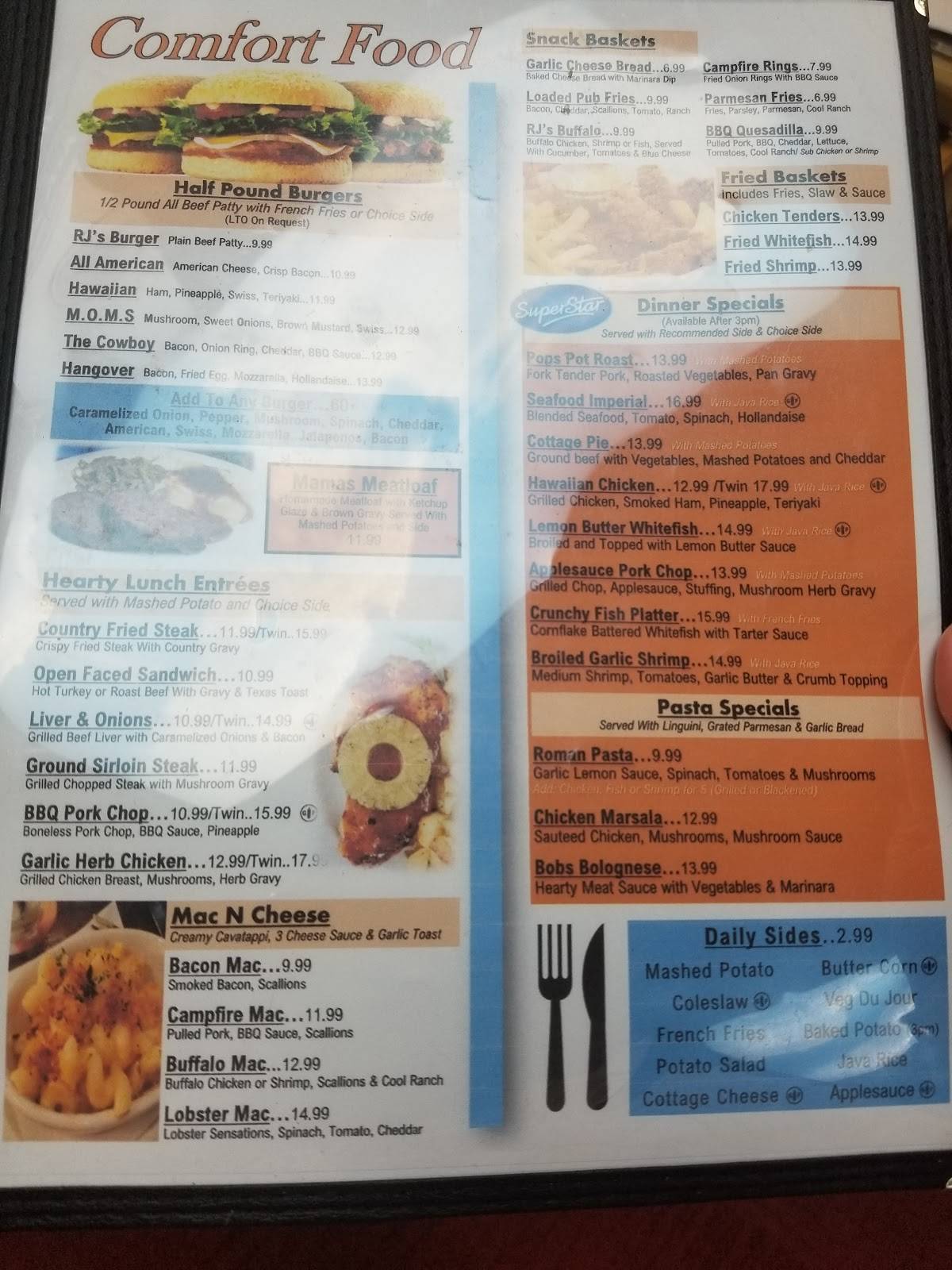 Menu at RJ's Family Restaurant, Micco, 937 Barefoot Blvd