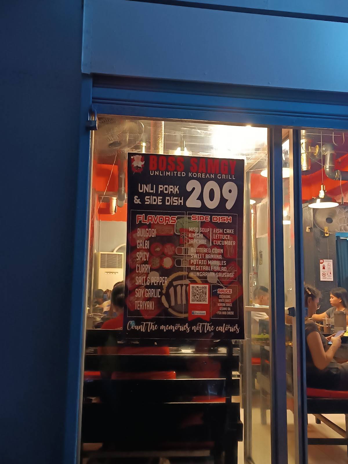 Menu at BOSS SAMGY restaurant, Manila