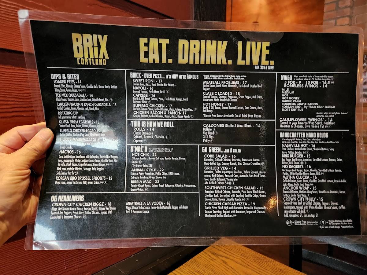 Menu at BRIX - brick oven pub, Cortland