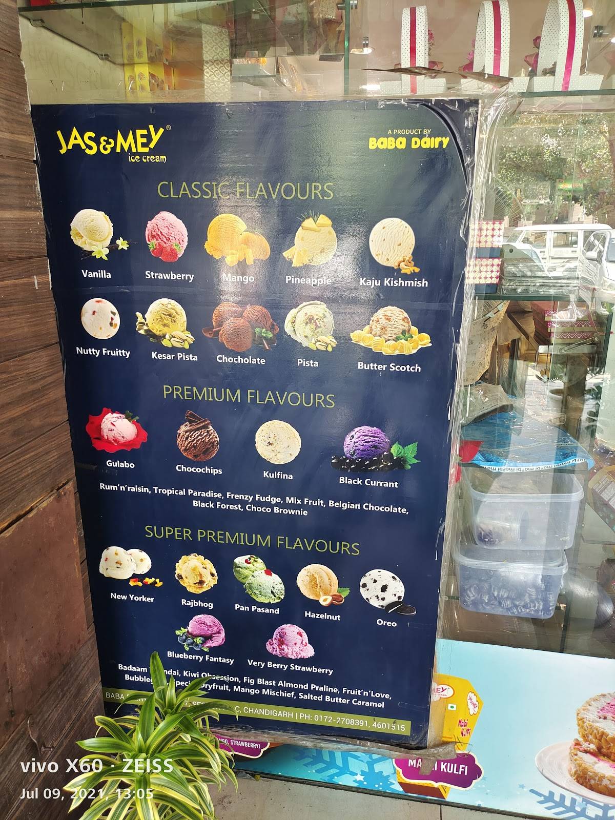 Menu at Baba Dairy, Chandigarh, 5-6-7