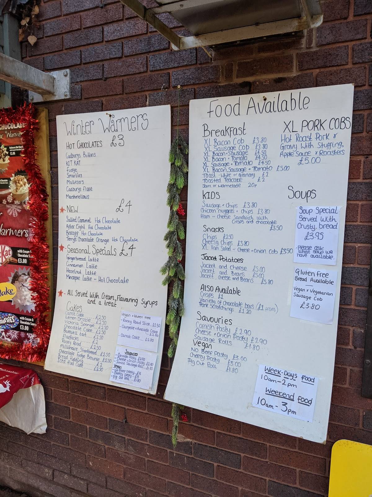 Menu at Baggeridge Tea Room cafe, Dudley