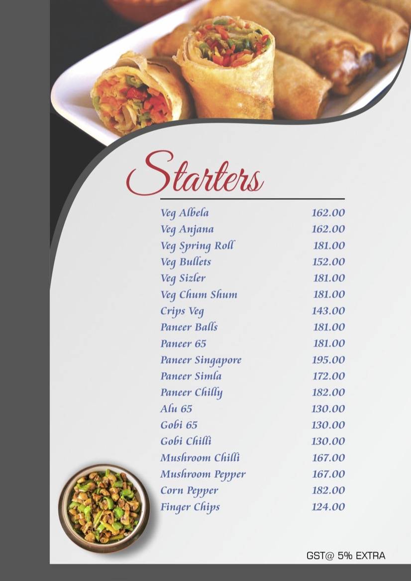 Menu at Bagicha Restaurant, Ballari