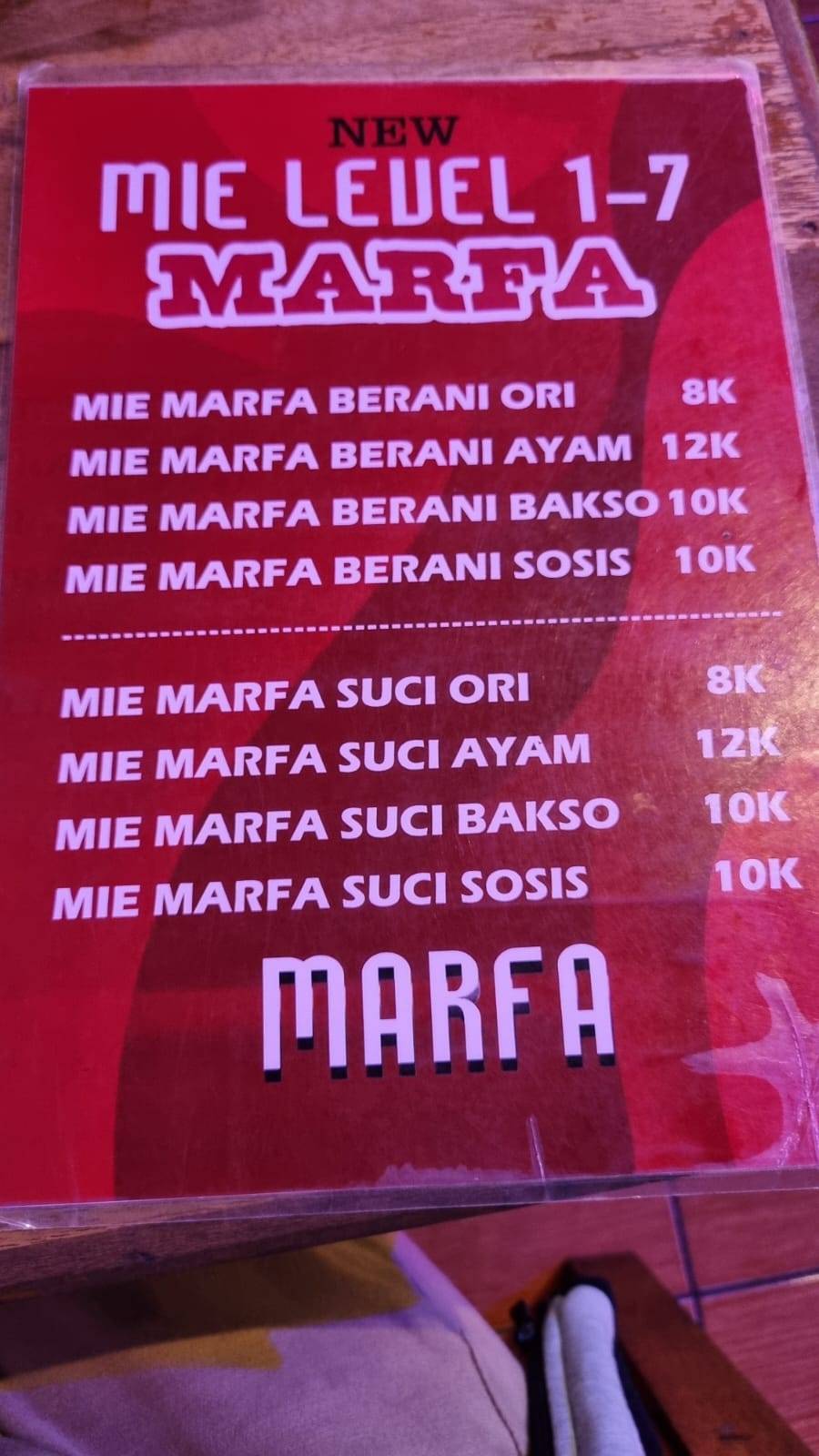 Menu at Bakaran Seafood MARFA cafe, Semarang