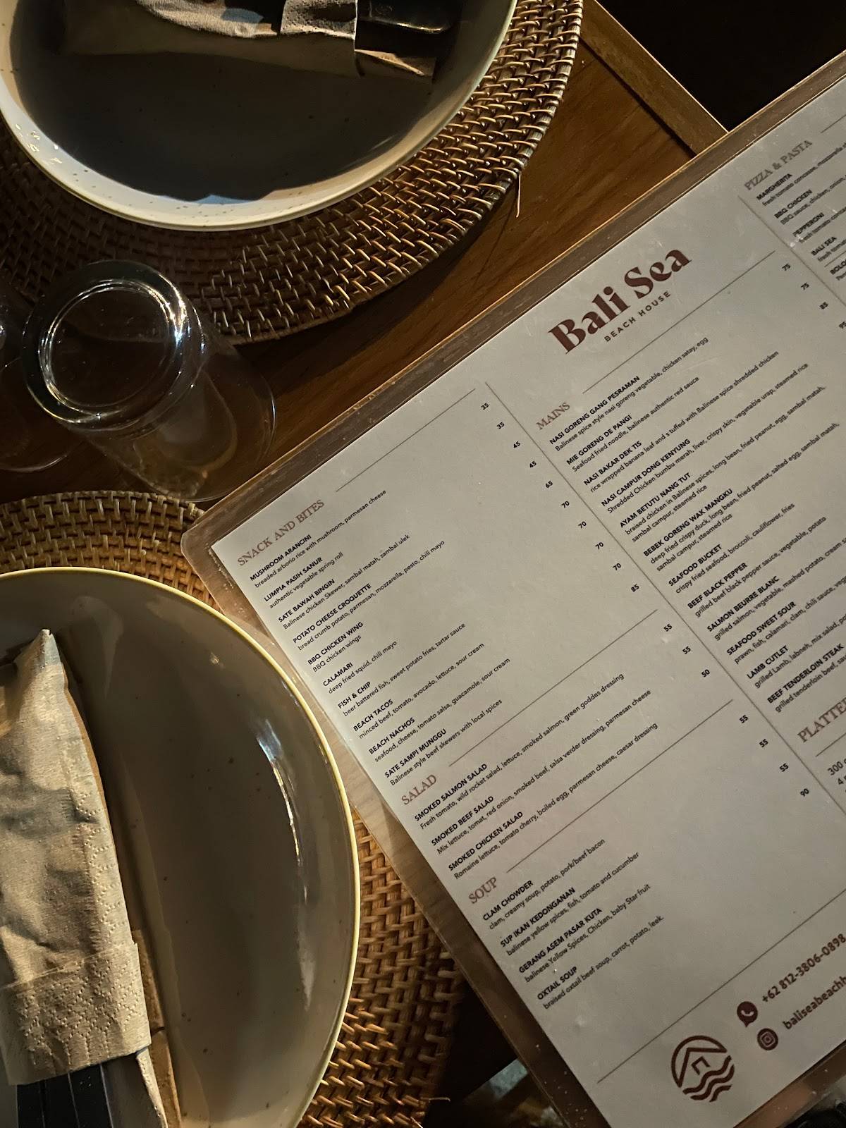 Menu at Bali Sea Beach House restaurant, Kuta Selatan, Jl. Pantai ...