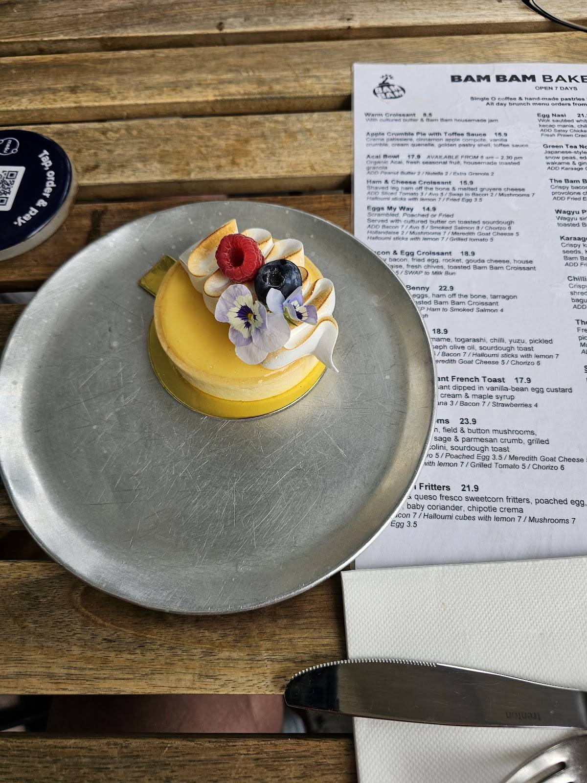 Menu at Bam Bam Bakehouse cafe, Mermaid Beach