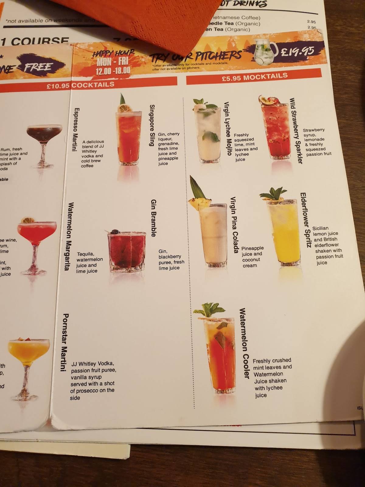 Menu at Banana Tree Islington restaurant, London, 412-416 St John St