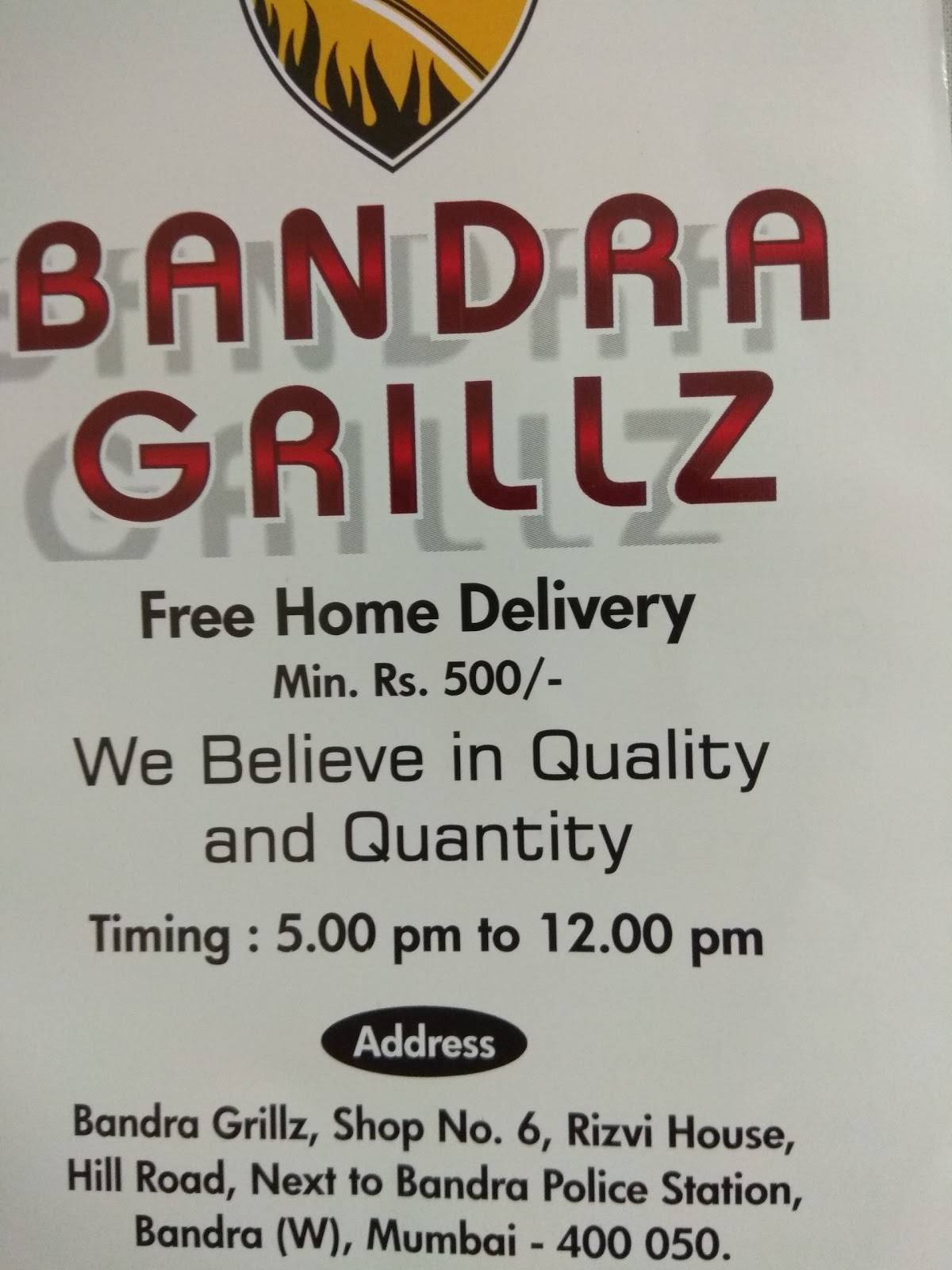 Menu at Bandra Grillz, Mumbai