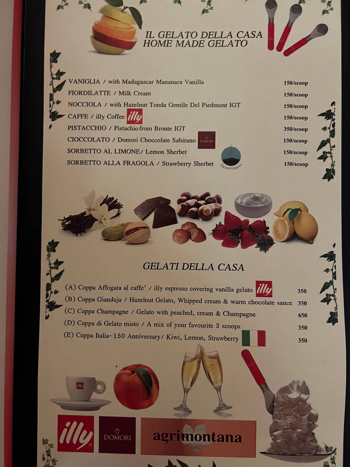 Menu at Zanotti IL Ristorante Italiano restaurant, Bangkok, โคโลเน็ด ...
