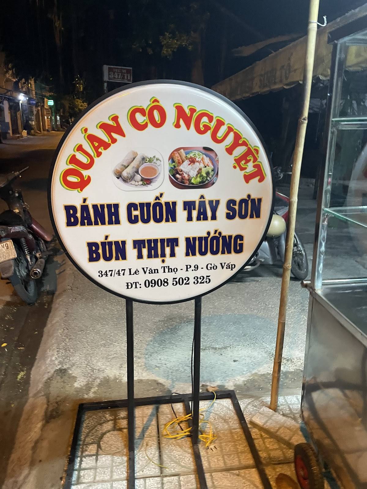 Menu at Bánh Cuốn Tây Sơn Cô Nguyệt - Lê Văn Thọ, Ho Chi Minh City