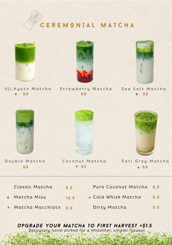 Menu at Cloud Brew Cafe, Bankstown