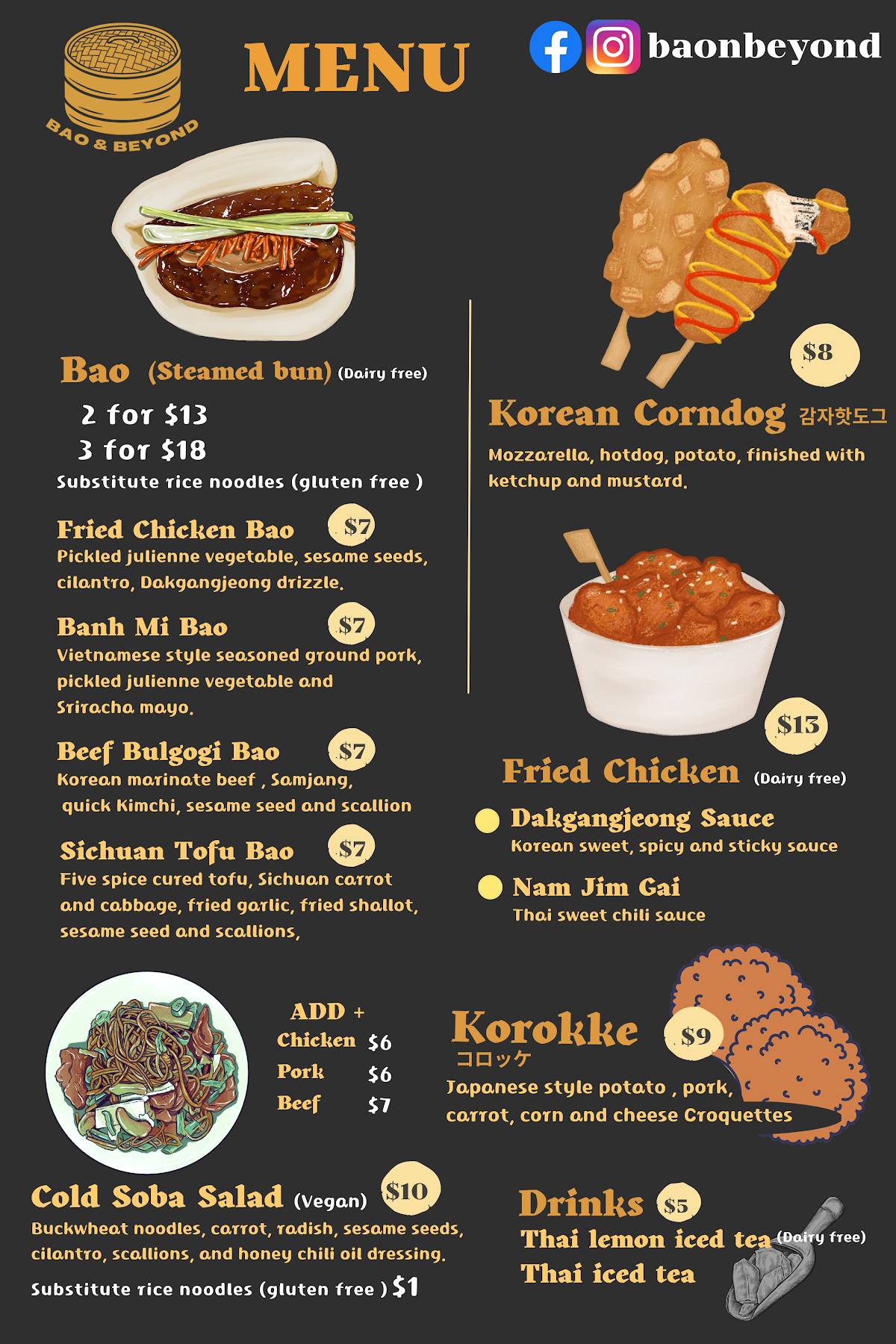Menu at Bao & Beyond Restaurant, Hallowell