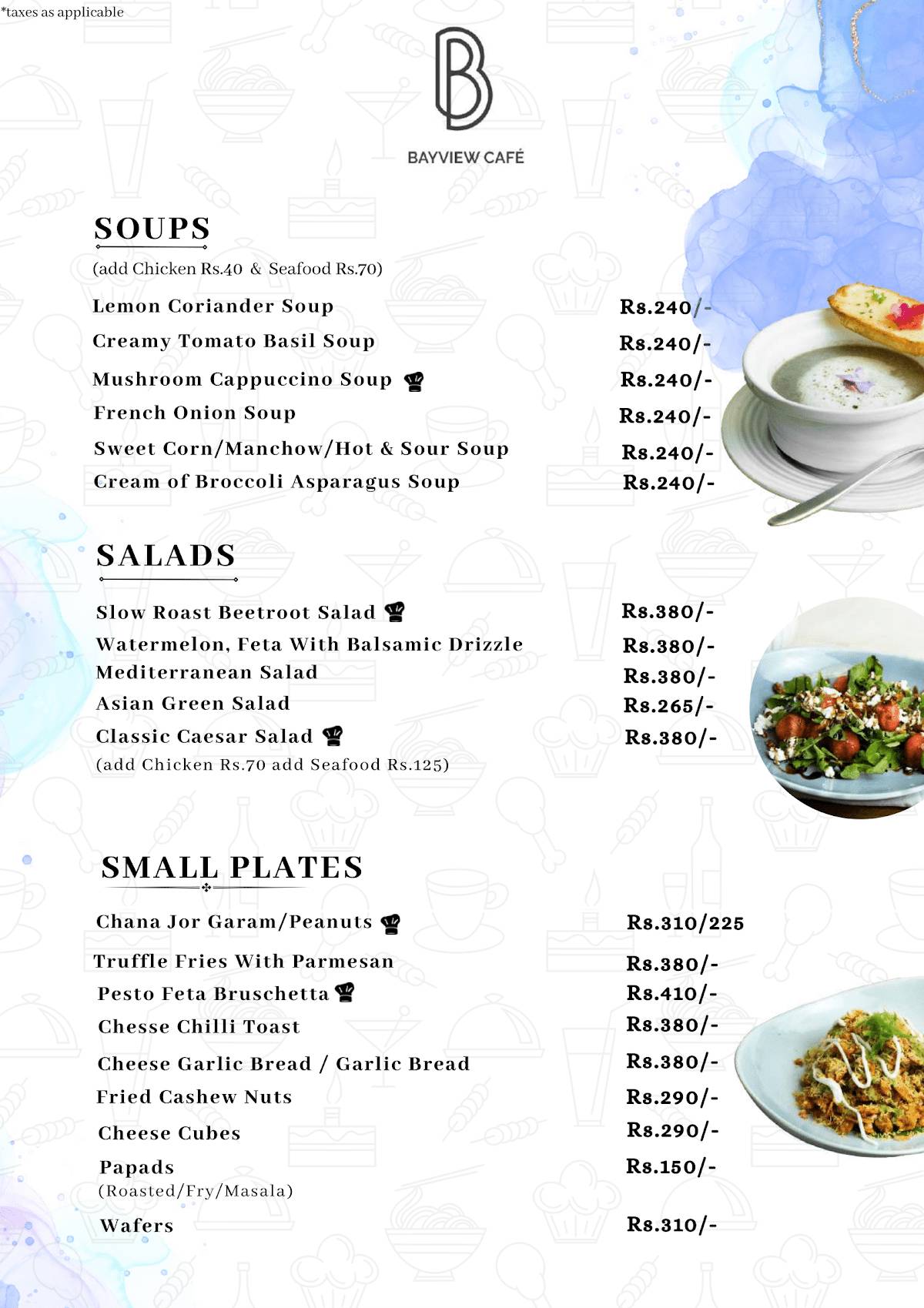 Menu at Bay view Cafe, Mumbai