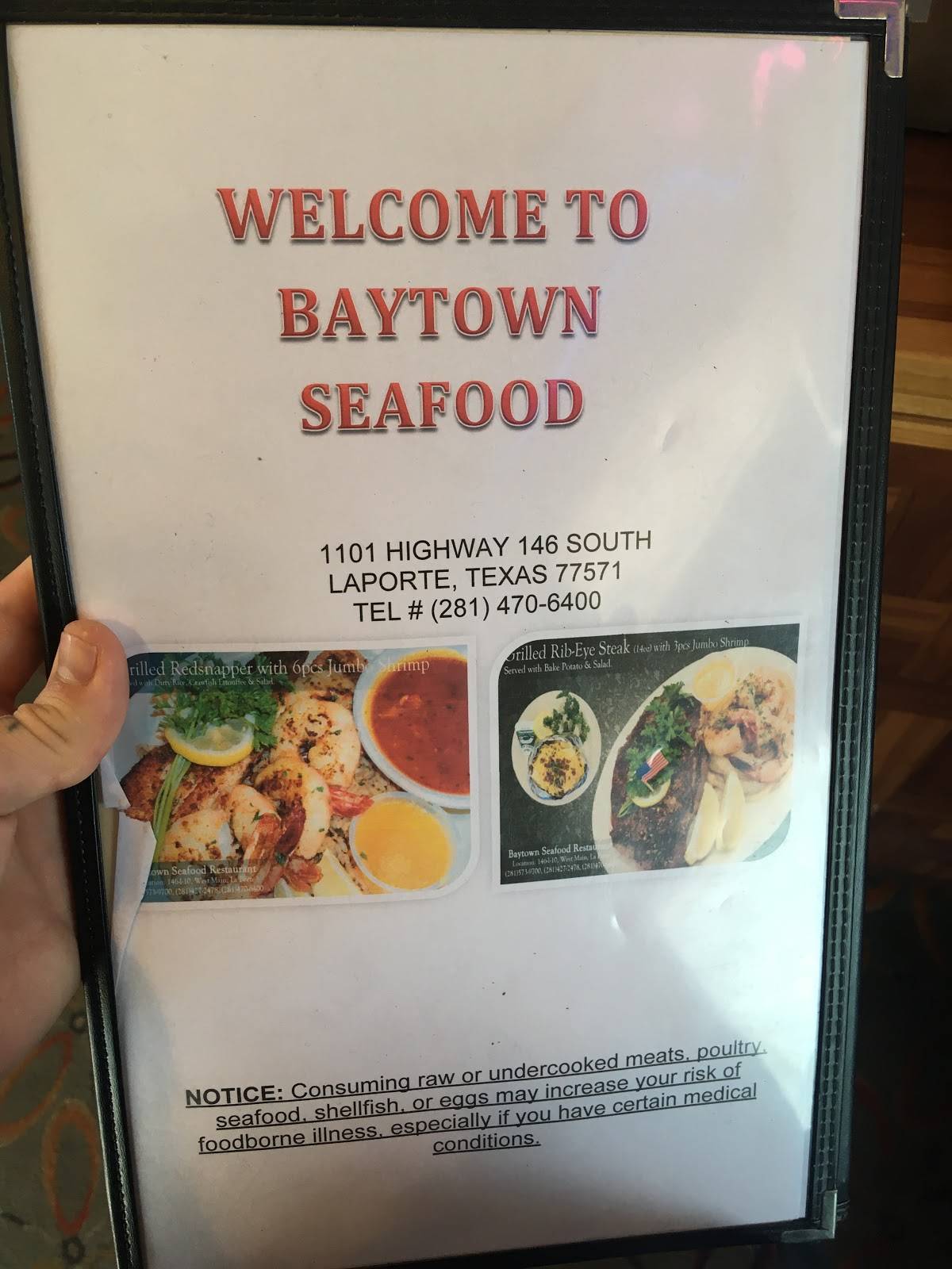 Menu at Baytown Seafood Restaurant, La Porte, N Hwy 146