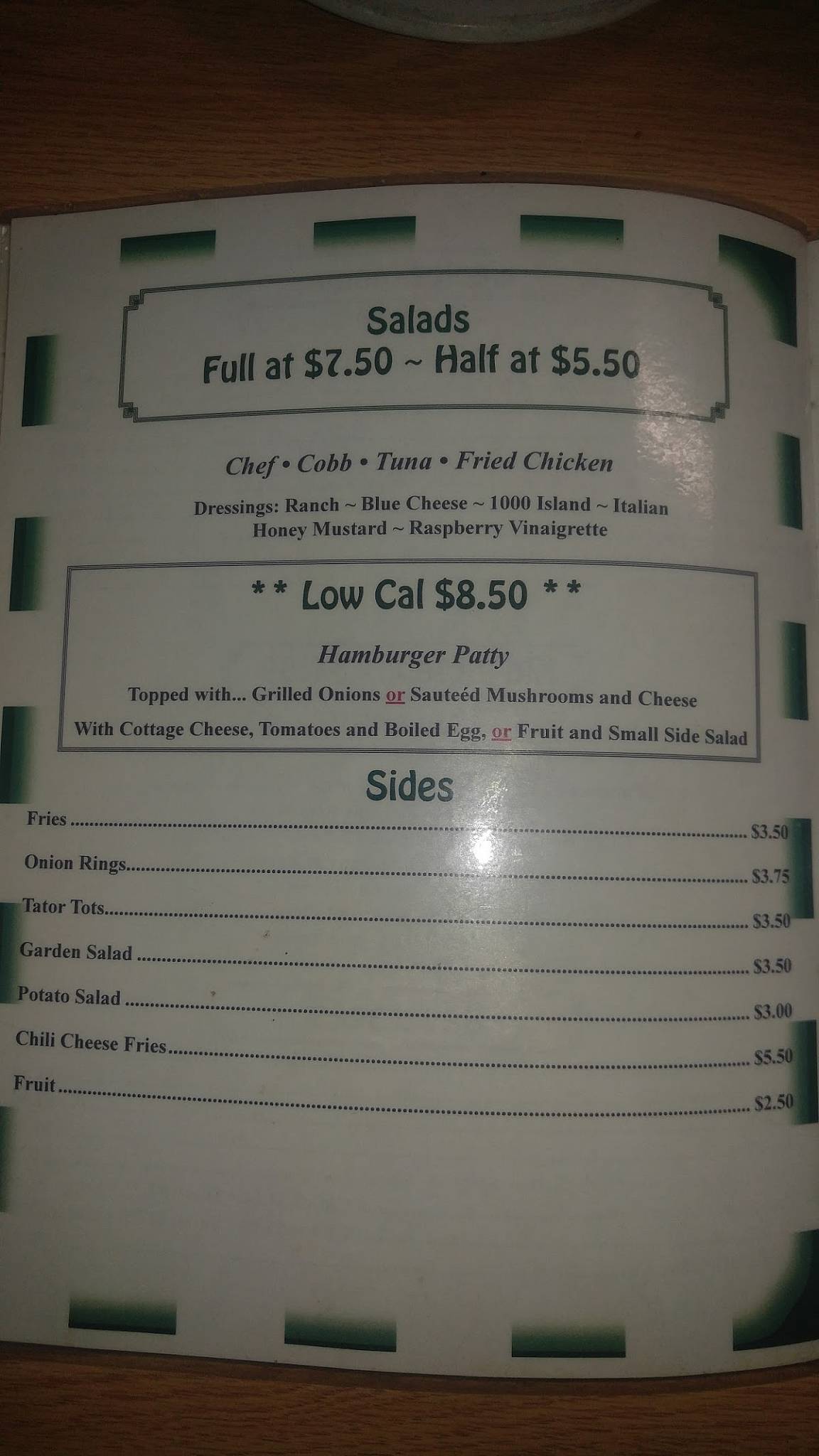 Menu at Becca's Cafe, Anderson