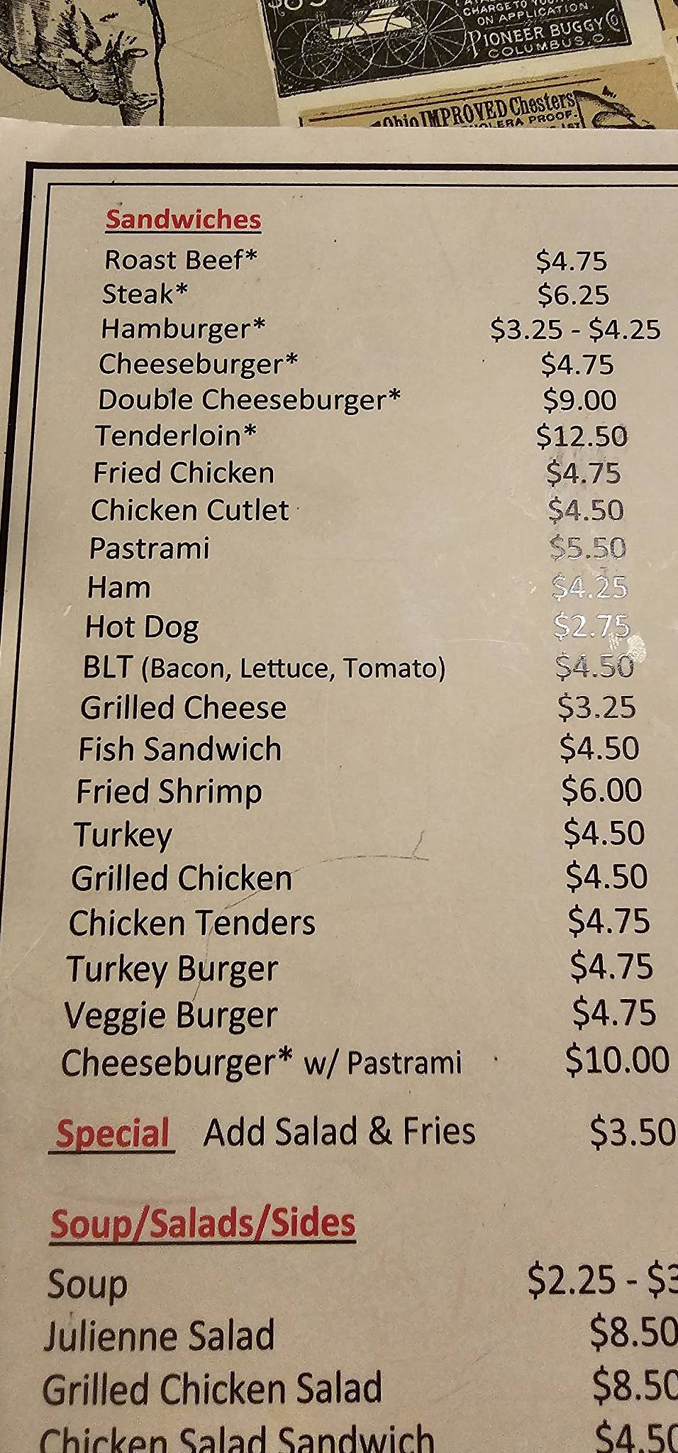 Menu at Beef Barn, North Smithfield, 200 Industrial Dr
