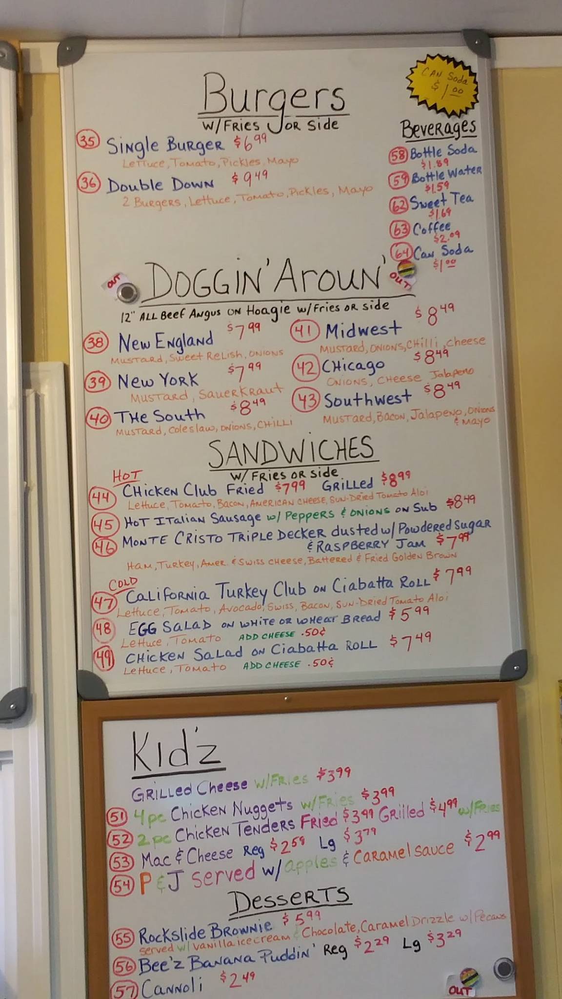 Menu at Bee'z Eats restaurant, Newnan