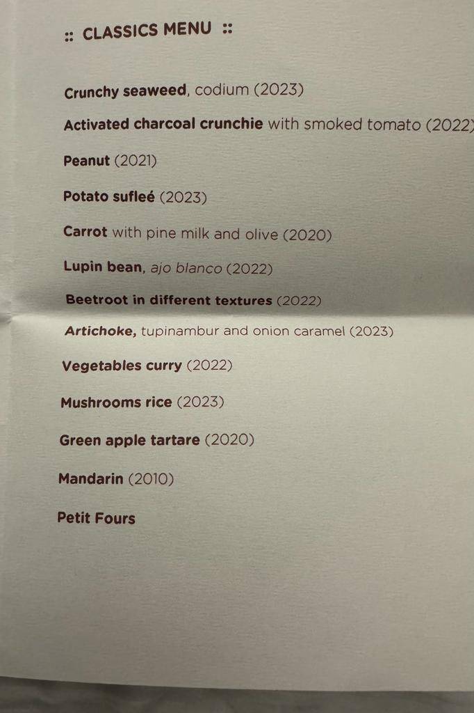 Menu at Belcanto restaurant, Lisbon, R. Serpa Pinto 10A