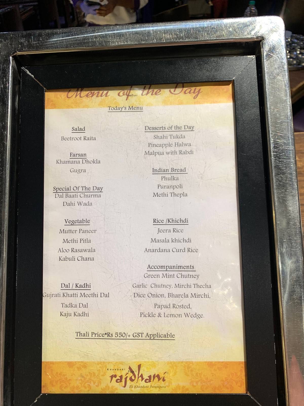 Menu at Rajdhani, Bengaluru, 63