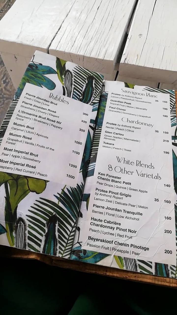 Menu at Cielo Restaurant, Benoni
