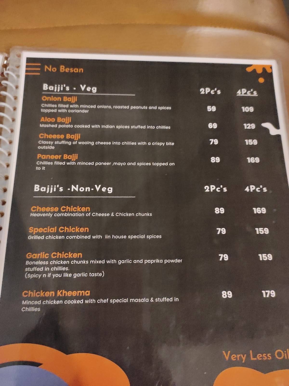 Menu at Beyond Bajji The Cafe, Vijayawada