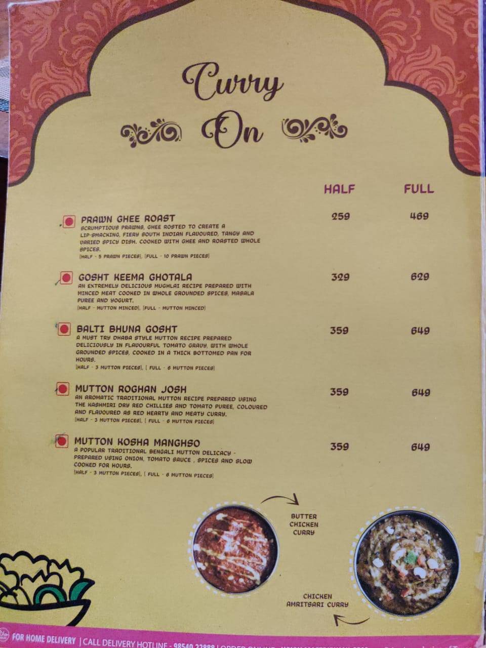 Menu at Mast Biryani, Bhatemora Gaon