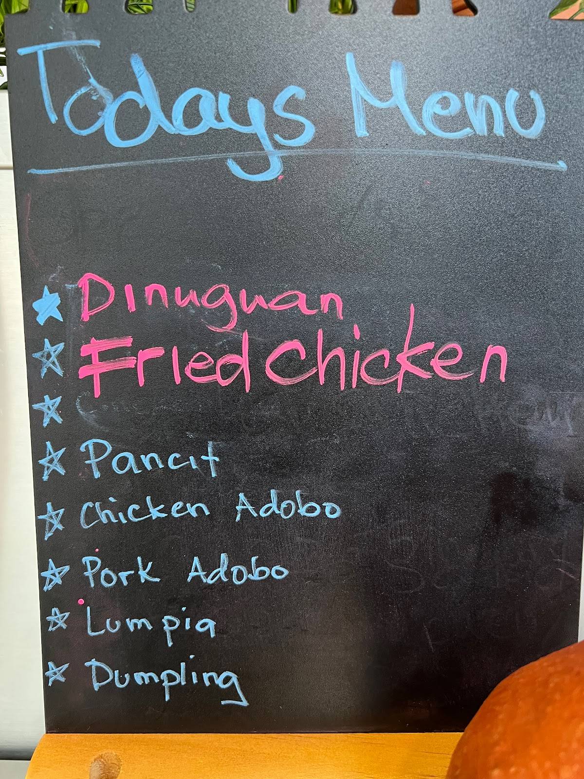 Menu au Bicol Express restaurant, Ramstein