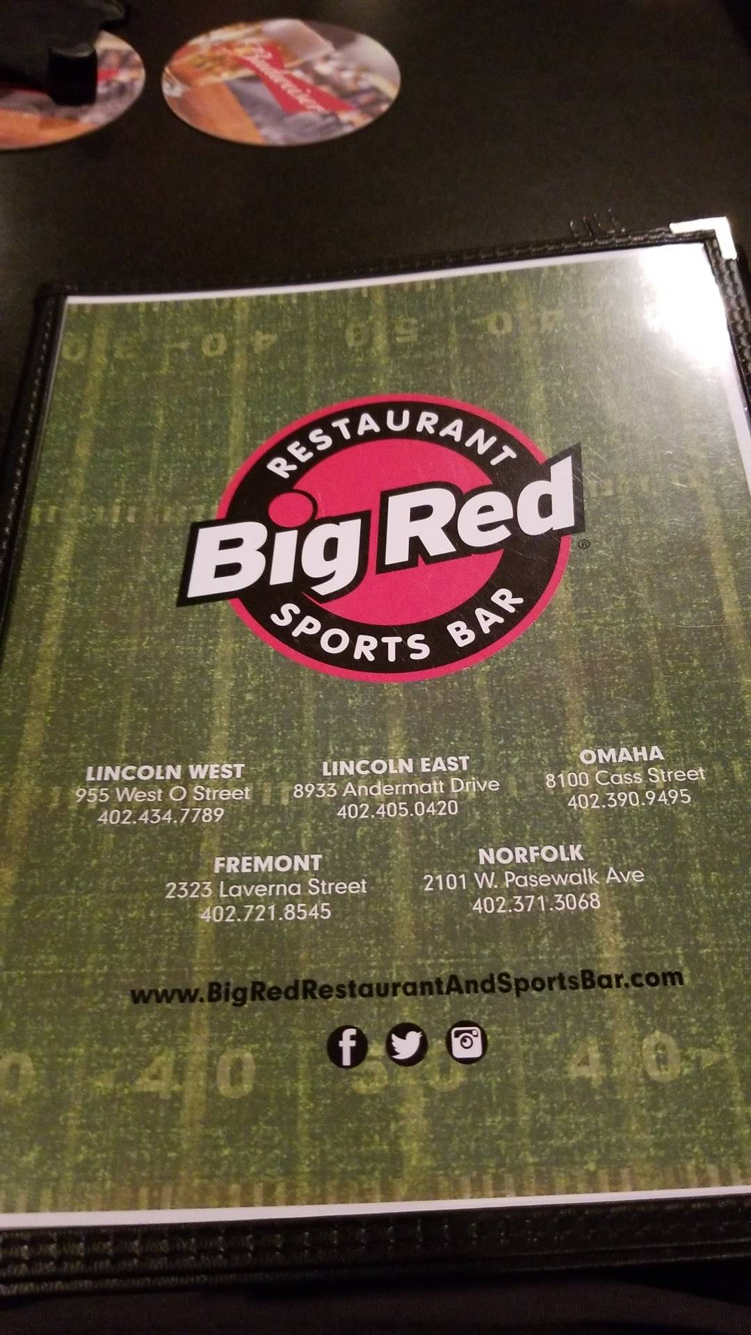 Menu at Big Red Restaurant & Sports Bar - Fremont, Fremont
