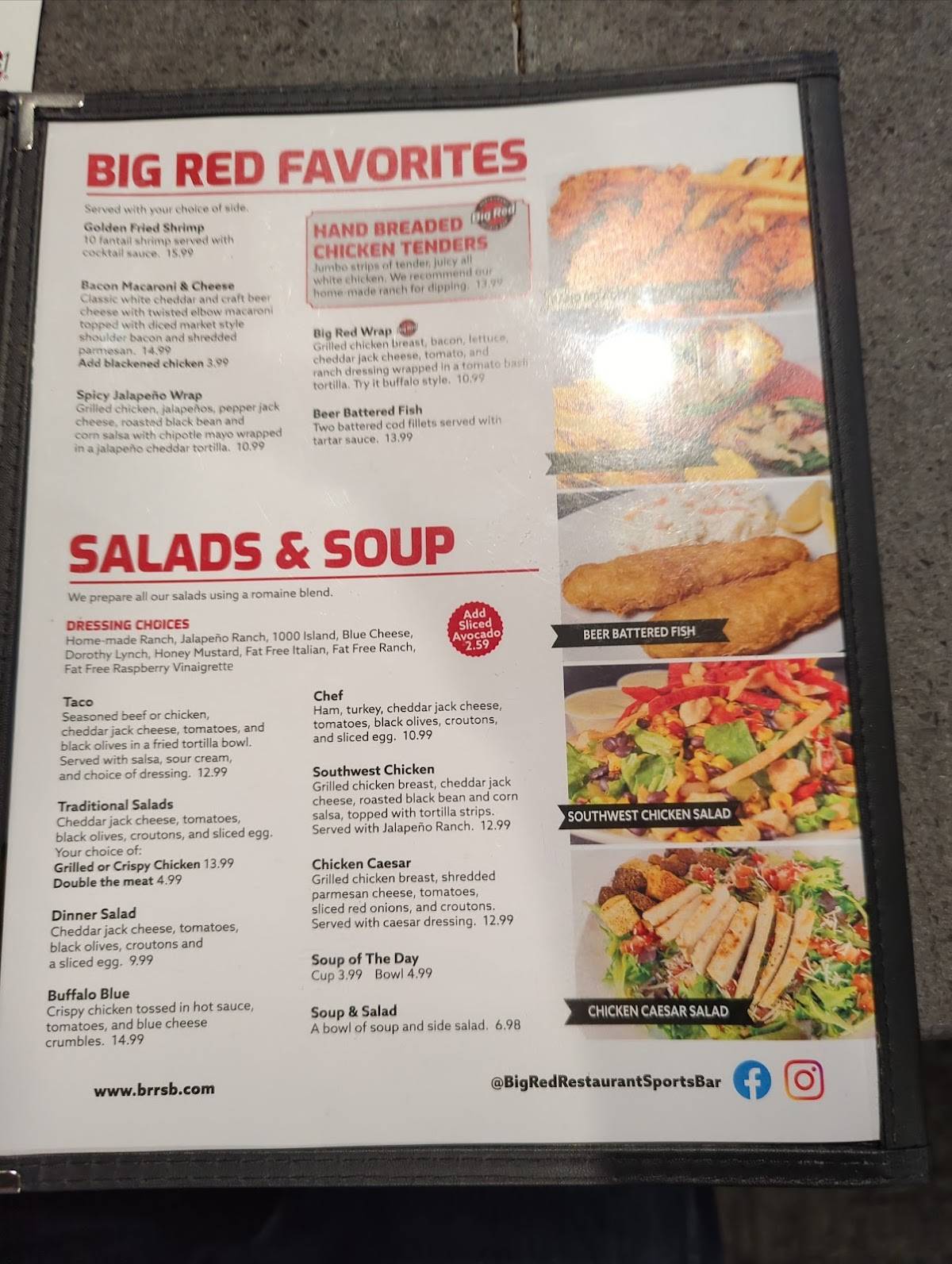 Menu at Big Red Restaurant & Sports Bar - Fremont, Fremont