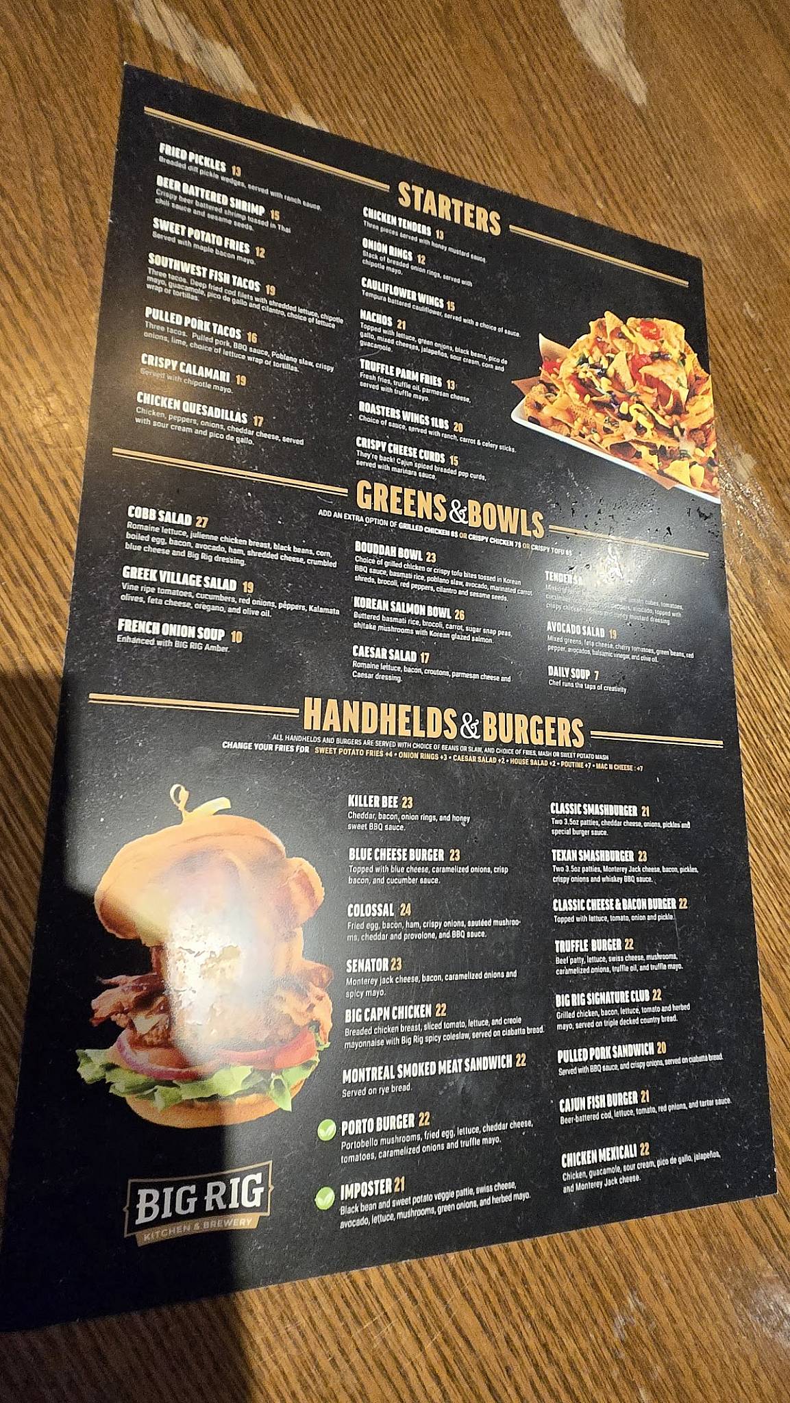 Menu at Big Rig Kitchen & Brewery - Ogilvie restaurant, Ottawa