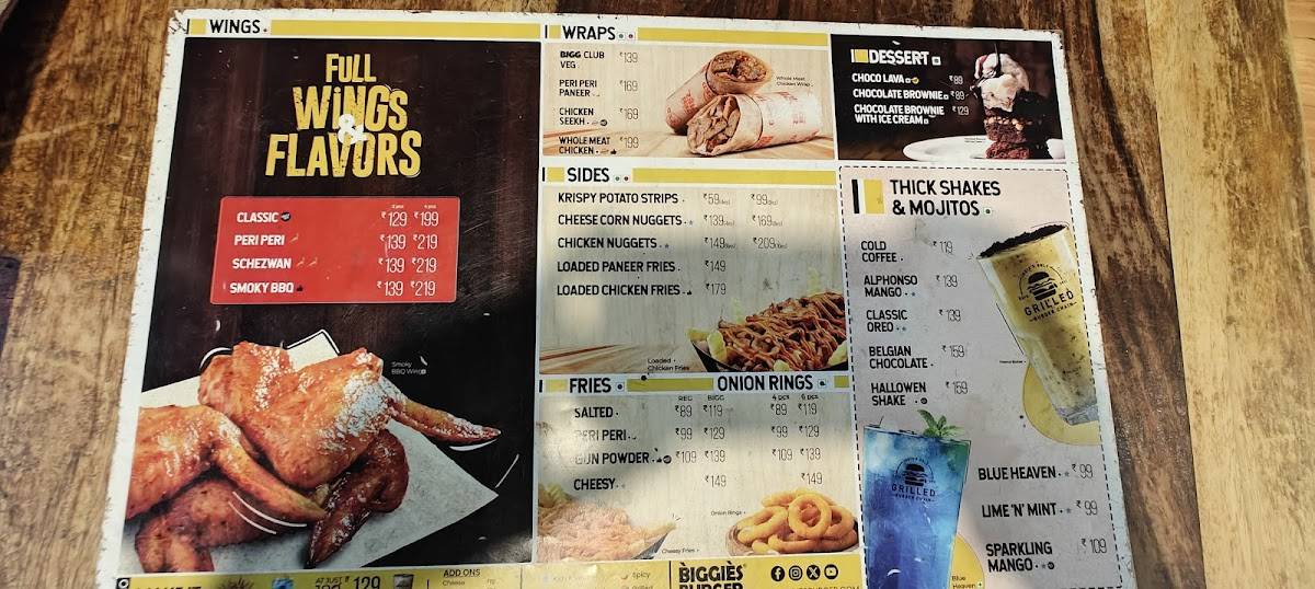 Menu at Biggies Burger : Peelamedu (Coimbatore), Coimbatore
