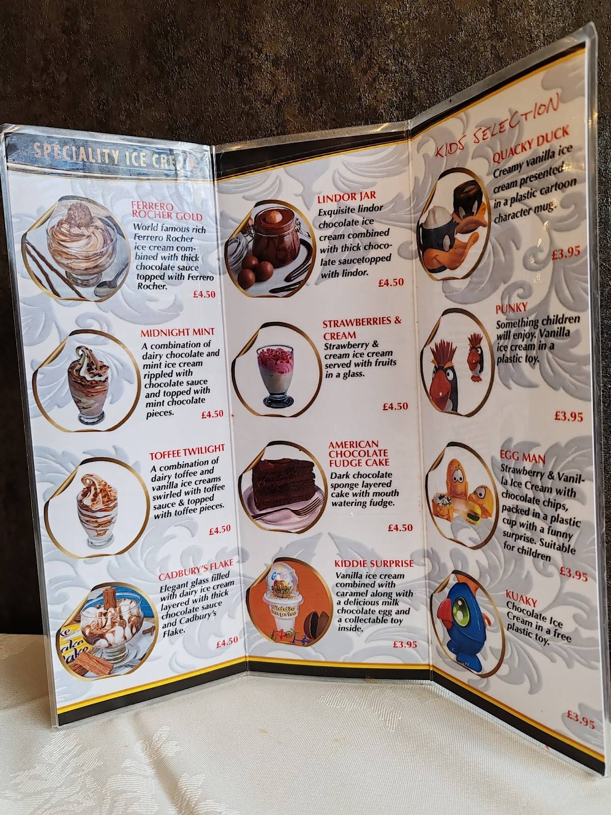 Menu at Bilash Balti House restaurant, Manchester